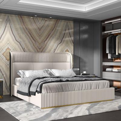 China Modern King Size Leather Queen Bed with High-Density Foam - Italian Luxury Bedroom Furniture Collection 76