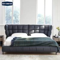 China King Size Synthetic Leather Bed Frame 76x80 with Custom Color Options - Classic Luxury Bedroom Furniture Set for sale