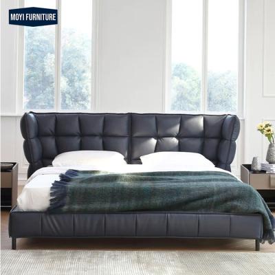 China King Size Synthetic Leather Bed Frame 76x80 with Custom Color Options - Classic Luxury Bedroom Furniture Set for sale