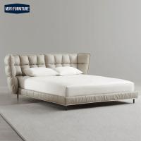 China King Size Synthetic Leather Bed Frame 76x80 with Custom Color Options - Classic Luxury Bedroom Furniture Set for sale