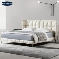 China King Size Synthetic Leather Bed Frame 76x80 with Custom Color Options - Classic Luxury Bedroom Furniture Set for sale