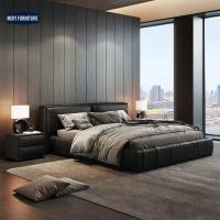 China High Density Foam Luxury Double Queen Bed Frame with Leather Upholstery - 78x60 Inch Size for sale