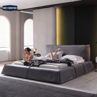 China Modern Luxury Full Size Double Upholstered Bed with 54x75 Inch Frame and 42 Inch Comfort Headboard for sale