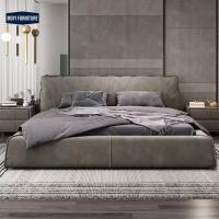 China Modern Luxury Full Size Double Upholstered Bed with 54x75 Inch Frame and 42 Inch Comfort Headboard for sale