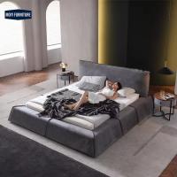China Modern Luxury Full Size Double Upholstered Bed with 54x75 Inch Frame and 42 Inch Comfort Headboard for sale