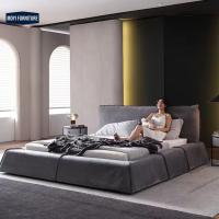 China Modern Luxury Full Size Double Upholstered Bed with 54x75 Inch Frame and 42 Inch Comfort Headboard for sale