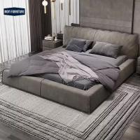 China Modern Luxury Full Size Double Upholstered Bed with 54x75 Inch Frame and 42 Inch Comfort Headboard for sale