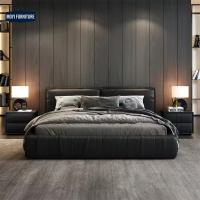 China Custom Modern Fabric Upholstered Wood Bed Frame - King 76x80 & Queen 60x80 Sizes with Complete Bedroom Sets for sale