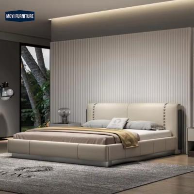 China Italian Style Wooden Frame King Size Upholstered Bed with Foam Padding - 76