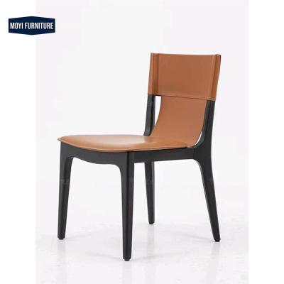 China Wood Legs Dining Room Set Modern Nordic Luxury Chair Leather Metal Material Comfortable Home Living Room Hotel Furniture for sale
