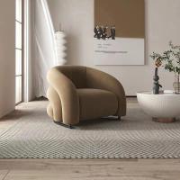 China MOYI Fabric Sofa - Nordic Velvet Armchair with High-Density Foam Cushioning and Solid Wood Frame for sale