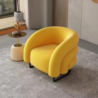 China MOYI Fabric Sofa - Nordic Velvet Armchair with High-Density Foam Cushioning and Solid Wood Frame for sale