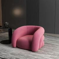 China MOYI Fabric Sofa - Nordic Velvet Armchair with High-Density Foam Cushioning and Solid Wood Frame for sale