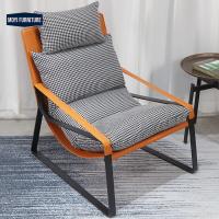 China Nordic Style Metal Coffee Chair with Linen Cloth Seat - Single Drawing Room Furniture - 18 Inch Seat Height for sale