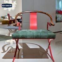 China Leather Wood and Metal Modern Luxury Arm Chair Metal Frame Nubuck Upholstery Accent Lounge Chair for Hotel Living Room for sale