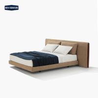 China Linen Upholstered Modular Italian Art Design Headboards Queen Frame King Size Modern Luxury Bed for sale