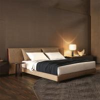 China Linen Upholstered Modular Italian Art Design Headboards Queen Frame King Size Modern Luxury Bed for sale
