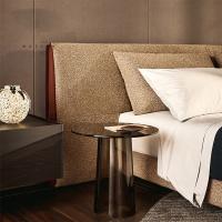 China Linen Upholstered Modular Italian Art Design Headboards Queen Frame King Size Modern Luxury Bed for sale