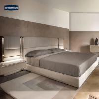 China Oak Wooden Bed Frame Modern Headboard Luxury Home Hotel Furniture Italian Bed Single Double Queen King Size Wood Bed for sale