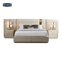 China Oak Wooden Bed Frame Modern Headboard Luxury Home Hotel Furniture Italian Bed Single Double Queen King Size Wood Bed for sale