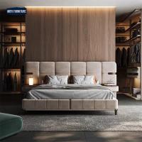 China Comfortable Metal Frame Double Queen King Size Bed Frame Modern Luxury Simple Design Home Master Bedroom Furniture for sale