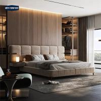 China Comfortable Metal Frame Double Queen King Size Bed Frame Modern Luxury Simple Design Home Master Bedroom Furniture for sale