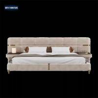 China Comfortable Metal Frame Double Queen King Size Bed Frame Modern Luxury Simple Design Home Master Bedroom Furniture for sale
