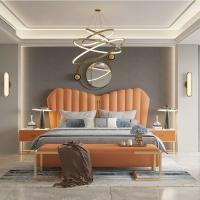 China Mail Packing King Size Upholstered Bed with Solid Wood Frame Modern Luxury Bedroom Furniture Collection for sale