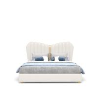 China Mail Packing King Size Upholstered Bed with Solid Wood Frame Modern Luxury Bedroom Furniture Collection for sale