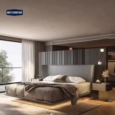 China Modular king size bedroom furniture sets velvet wood luxury leather modern kingsize bed designs sophisticated look for sale