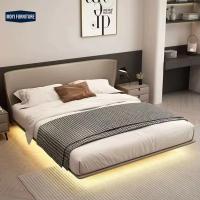 China Modular king size bedroom furniture sets velvet wood luxury leather modern kingsize bed designs sophisticated look for sale