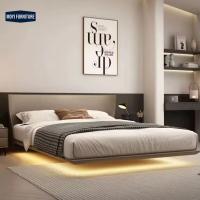 China Modular king size bedroom furniture sets velvet wood luxury leather modern kingsize bed designs sophisticated look for sale