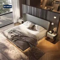 China Modular king size bedroom furniture sets velvet wood luxury leather modern kingsize bed designs sophisticated look for sale