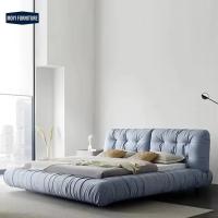 China Soft Bed Storage Velvet Modern Super Upholstered Full Bedroom Furniture Set Luxury King Size Nordic Frame Double Tatami Velvet Bed for sale