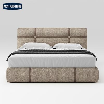 China Home Furniture Bedroom Furniture Modern Elegant Italian Design Leather Upholstered Beds King Size Bed Frame Material Sponge for sale