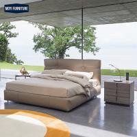 China Home Furniture Bedroom Furniture Modern Elegant Italian Design Leather Upholstered Beds King Size Bed Frame Material Sponge for sale