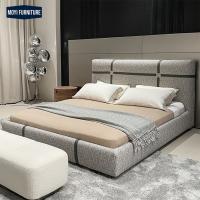 China Home Furniture Bedroom Furniture Modern Elegant Italian Design Leather Upholstered Beds King Size Bed Frame Material Sponge for sale