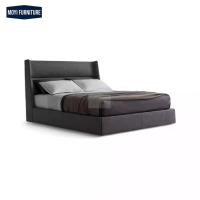 China Sponge Frame Queen Size Upholstered Bed Room Set MOYI Italy Linen Soft Frame Bed Modern Bedroom Furniture Collection for sale