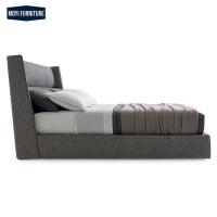 China Sponge Frame Queen Size Upholstered Bed Room Set MOYI Italy Linen Soft Frame Bed Modern Bedroom Furniture Collection for sale