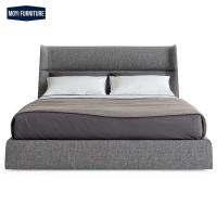 China Sponge Frame Queen Size Upholstered Bed Room Set MOYI Italy Linen Soft Frame Bed Modern Bedroom Furniture Collection for sale