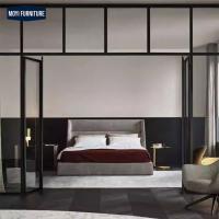 China Sponge Frame Queen Size Upholstered Bed Room Set MOYI Italy Linen Soft Frame Bed Modern Bedroom Furniture Collection for sale