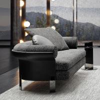 China Leisure Chair Metal Legs MOYI Italian Minimalist Sofa Chair Luxury Living Room Modern Minimalist Designer Lounge Chair Arm for sale