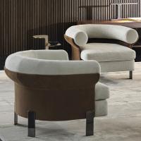 China Leisure Chair Metal Legs MOYI Italian Minimalist Sofa Chair Luxury Living Room Modern Minimalist Designer Lounge Chair Arm for sale