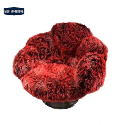 China Living Room Chair MOYI Designer Sofa Chair Modern Soft Sable Fabric Luxury Rotatable Leisure Bear Paw Shaped Lounge Chair for sale