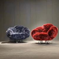 China Living Room Chair MOYI Designer Sofa Chair Modern Soft Sable Fabric Luxury Rotatable Leisure Bear Paw Shaped Lounge Chair for sale