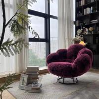 China Living Room Chair MOYI Designer Sofa Chair Modern Soft Sable Fabric Luxury Rotatable Leisure Bear Paw Shaped Lounge Chair for sale