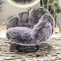 China Living Room Chair MOYI Designer Sofa Chair Modern Soft Sable Fabric Luxury Rotatable Leisure Bear Paw Shaped Lounge Chair for sale