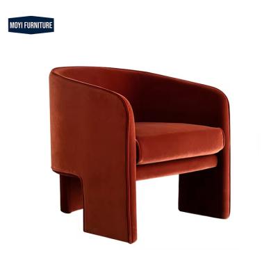 China Accent Style Modern Single Sofa Chair Featuring Velvet Fabric and Metal Frame Suitable for Dining Bedroom Casual Business for sale