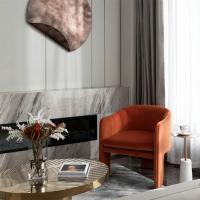 China Accent Style Modern Single Sofa Chair Featuring Velvet Fabric and Metal Frame Suitable for Dining Bedroom Casual Business for sale