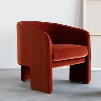China Accent Style Modern Single Sofa Chair Featuring Velvet Fabric and Metal Frame Suitable for Dining Bedroom Casual Business for sale